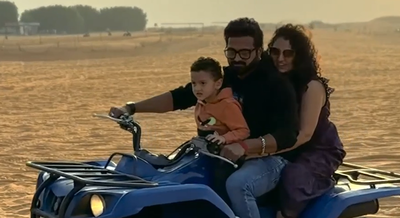 Rishab Shetty enjoys Dubai vacation with family | Kannada Movie News ...