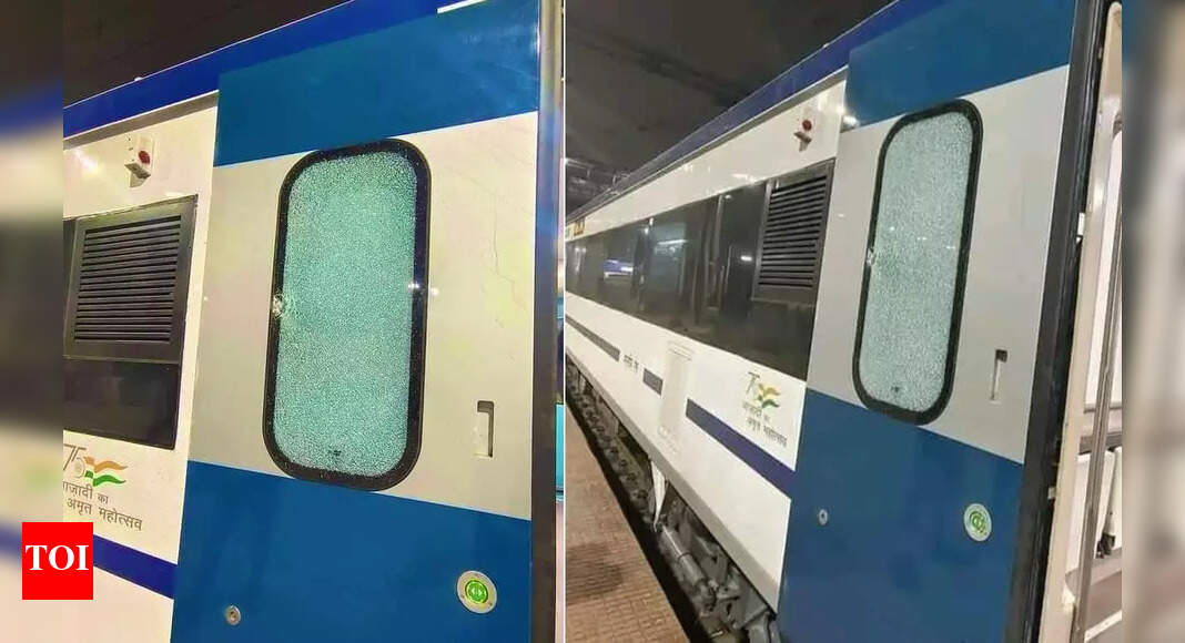 Vande Bharat pelted with stones in Bihar again | Patna News - Times of India