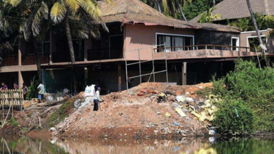 Mandrem river choking under encroachments | Goa News - Times of India
