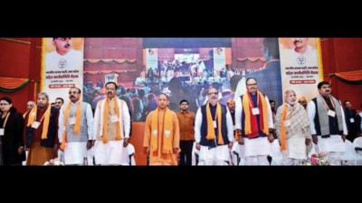 ‘Double engine government helped fulfil aspirations of people in UP’ | Lucknow News - Times of India