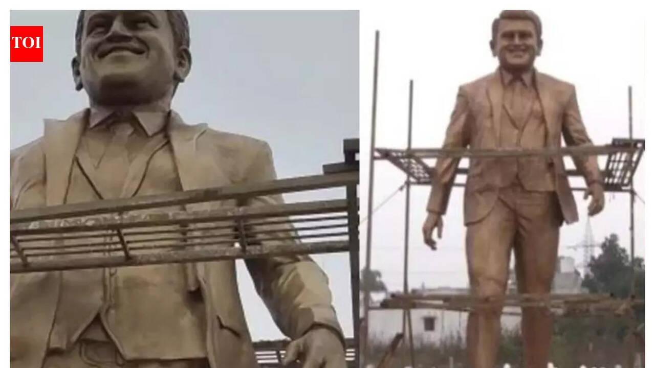 Puneeth Rajkumar's biggest statue unveiled in Bellary | Kannada Movie ...