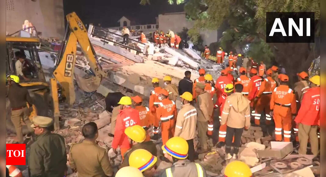 Lucknow Building Collapse Live Updates: Over a dozen trapped, rescue ...