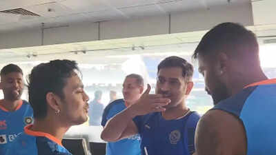 Watch: MS Dhoni visits Team India dressing room in Ranchi ahead of 1st ...