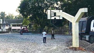 Mandya: In Mandya, villagers build basketball court, skating track with ...