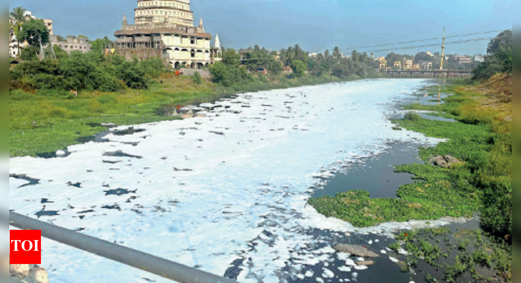Toxic foam on Indrayani river sparks concern among residents in Pune | Pune News - Times of India