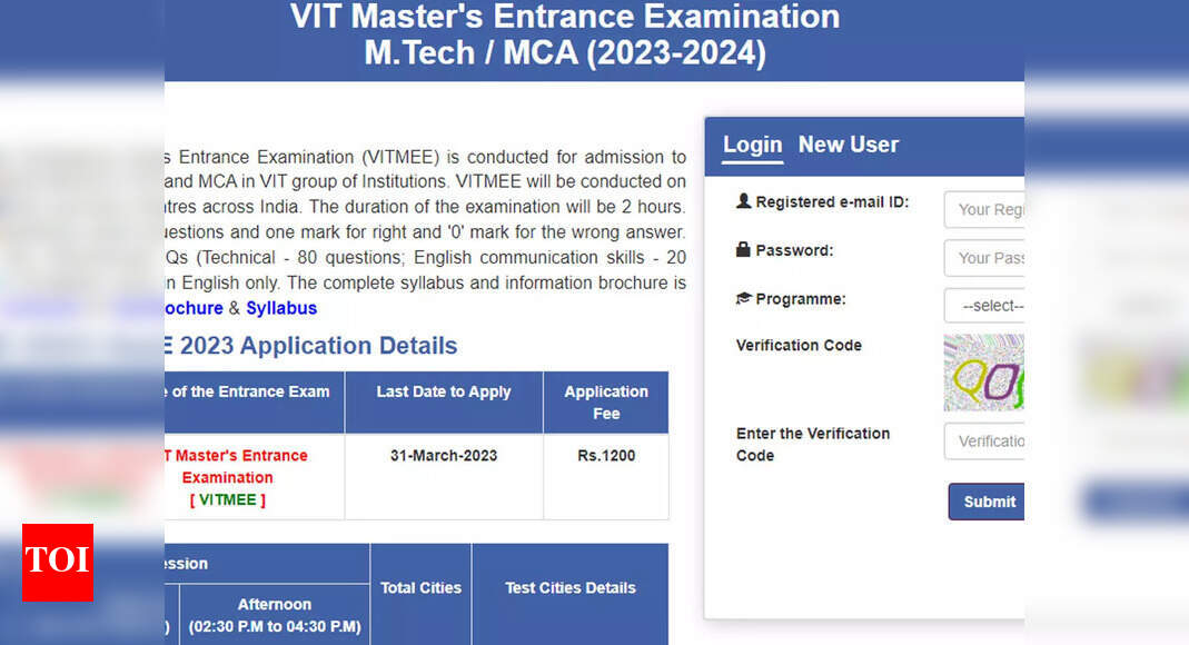 VITMEE 2023 exam will be conducted on April 16 and 23, apply till March ...