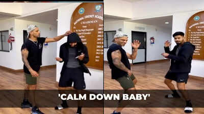 WATCH: Shreyas Iyer, Shikhar Dhawan groove to Rema's 'Calm Down Baby ...