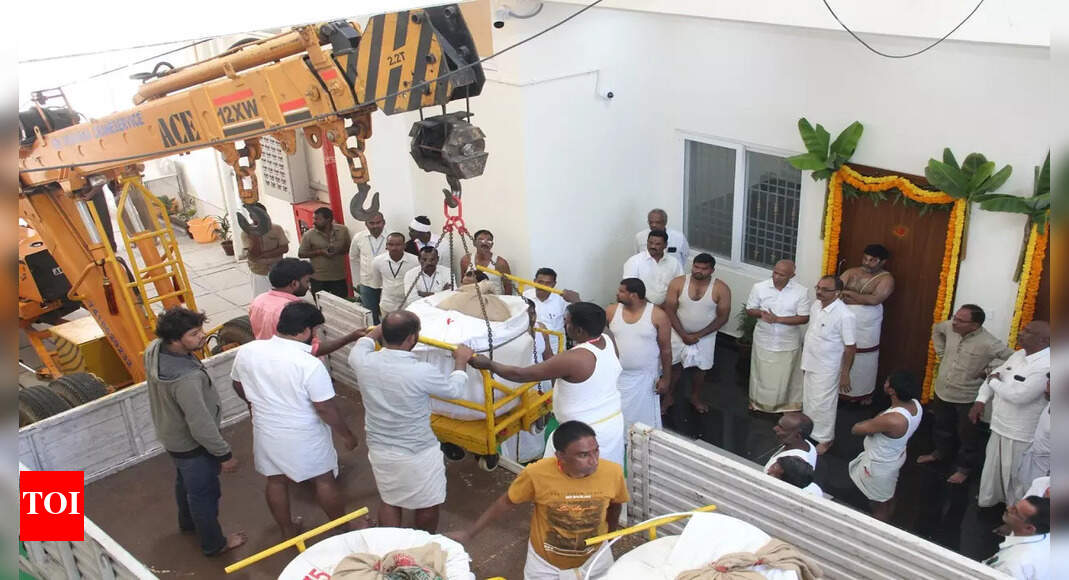 TTD shifts Srivari Hundi collections Parakamani from Tirumala temple to new building outside ...