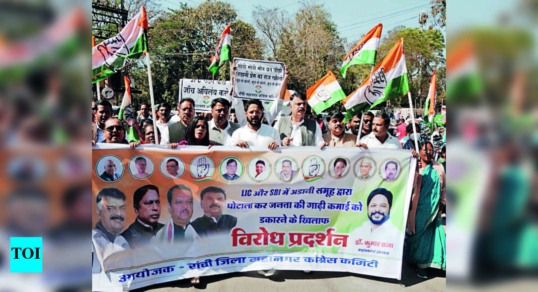 Adani: Cong Stages Stir Against Adani, Modi In 24 Dists | Ranchi News ...