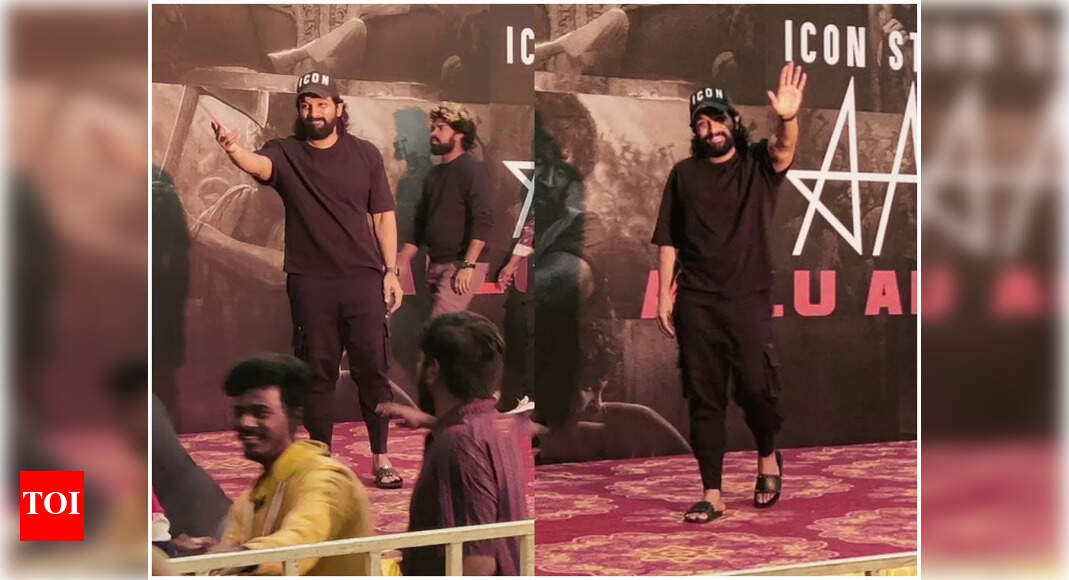 A huge crowd of fans turned up to meet Allu Arjun aka Pushparaj ...