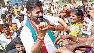 Telangana Congress president A Revanth Reddy walks & dares KT Rama Rao ...