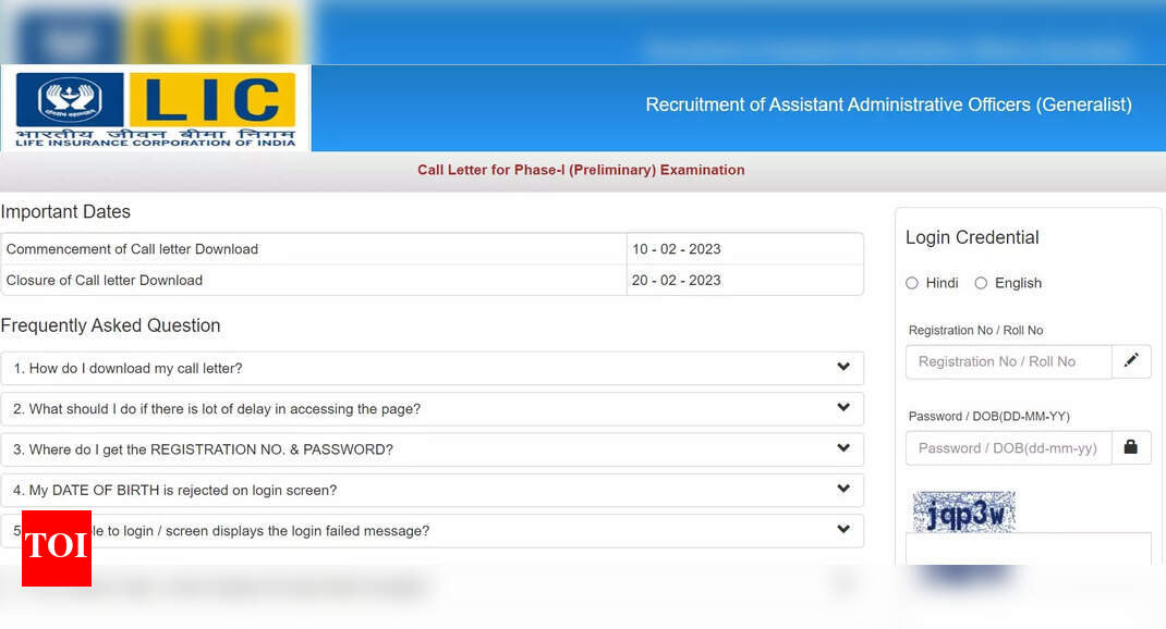 LIC AAO 2023 admit card released on licindia.in, download hall ticket ...