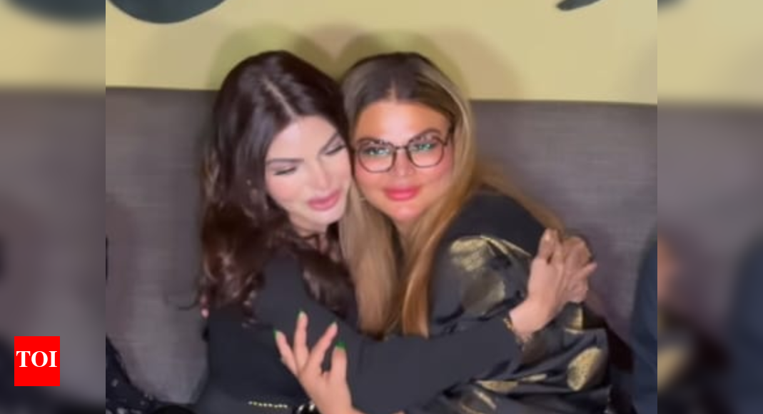 Rakhi Sawant and Sherlyn Chopra bury the hatchet and hug it out in front of everyone; the latter ...