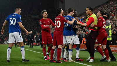 Liverpool, Everton charged by FA for 'mass confrontation' in derby | Football News - Times of India