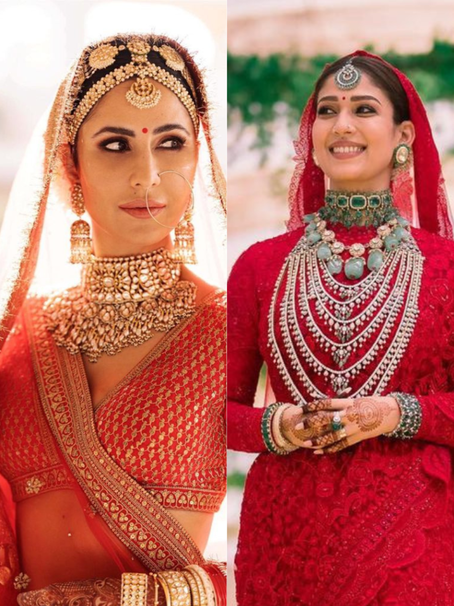 Katrina Kaif to Nayanthara celebs who flaunted red bridal looks | Zoom TV