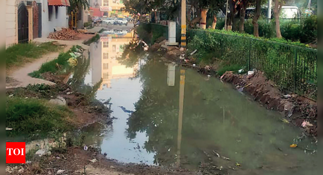 Drain broken, sewage flows on to these roads in Gurgaon, but no action ...