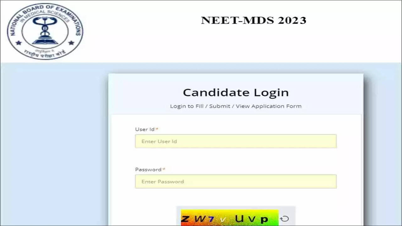 Neet Mds 2023 Application Form Login - Printable Forms Free Online