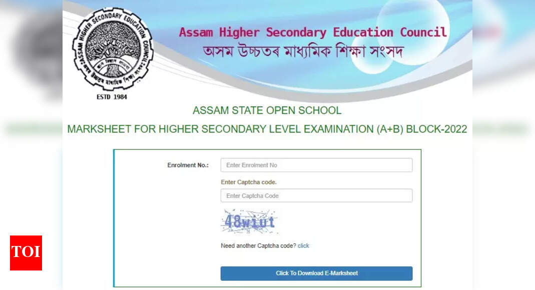 ASOS Result 2023 declared on ahsec.assam.gov.in, download HS Level ...