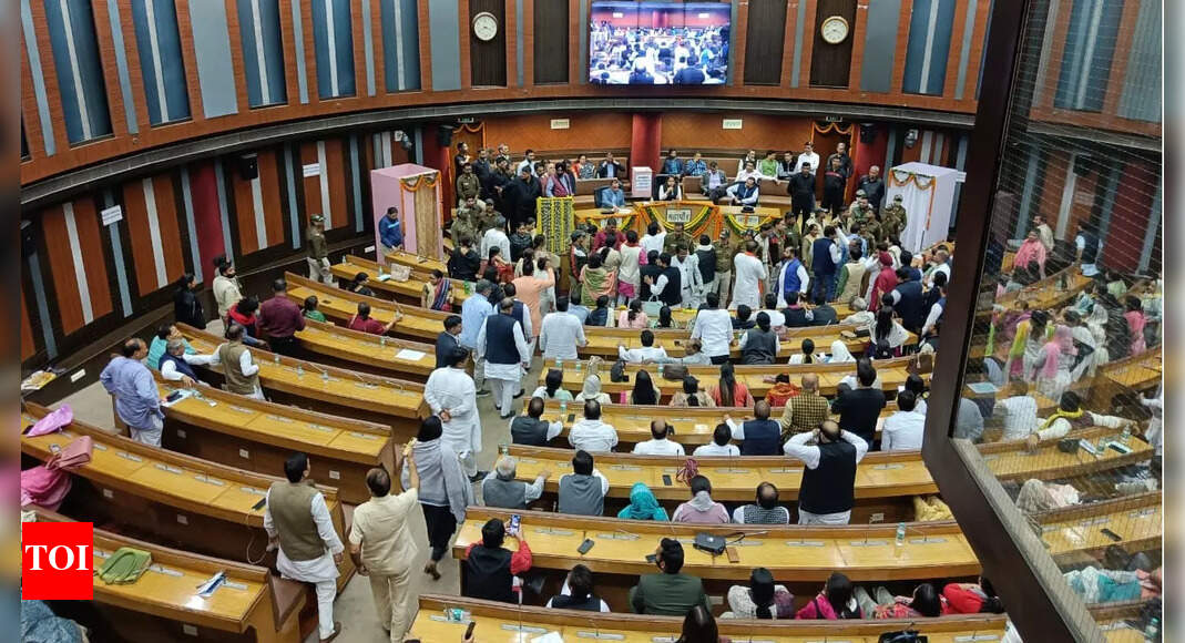 After night long drama, AAP-BJP clash over standing committee members election, MCD house ...