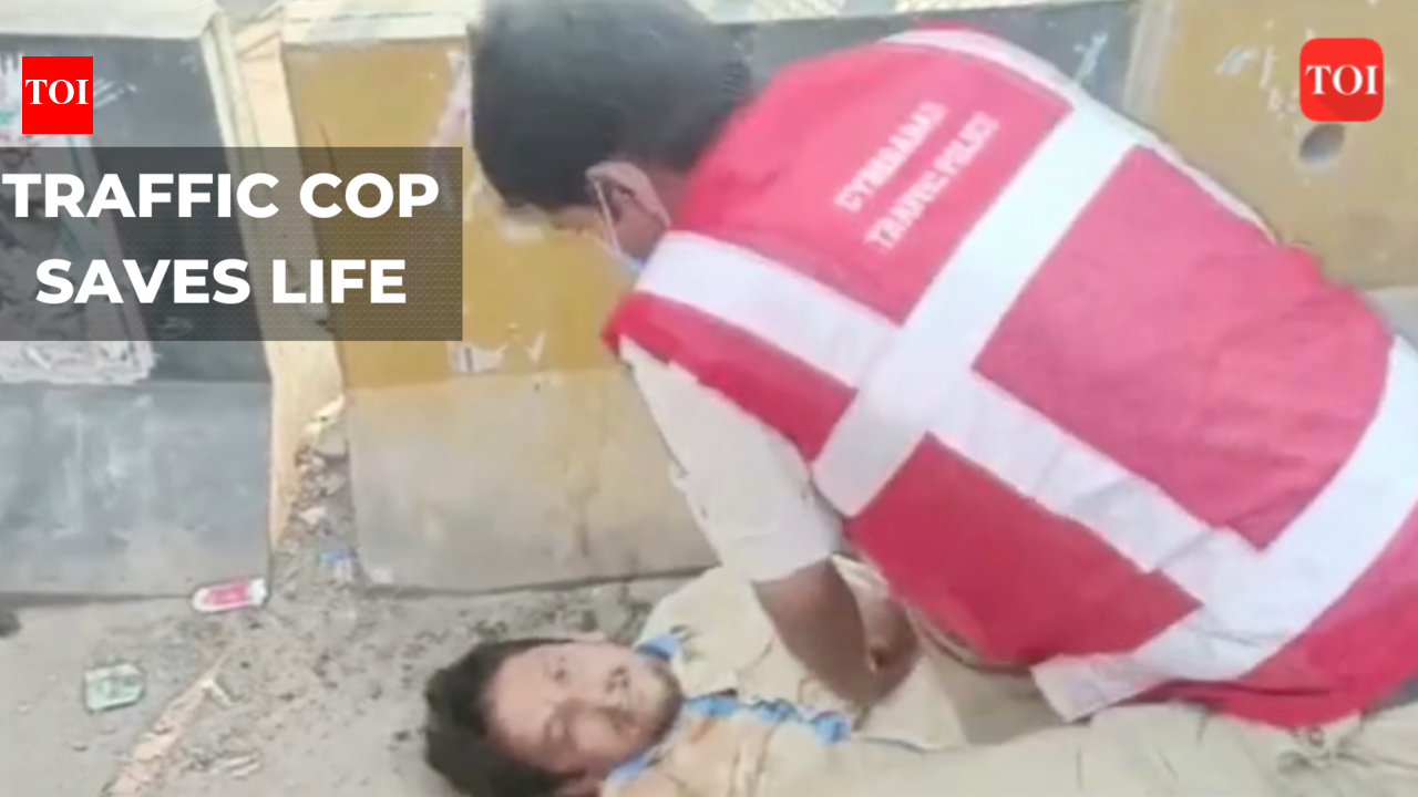 Watch: Traffic cop performs CPR, saves life of a person in Hyderabad