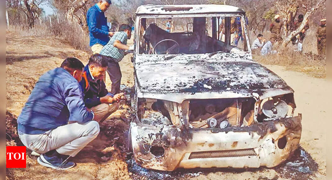 Nasir: Skeletons In Charred Suv Of Nasir, Junaid, Finds Fsl | Jaipur News - Times of India