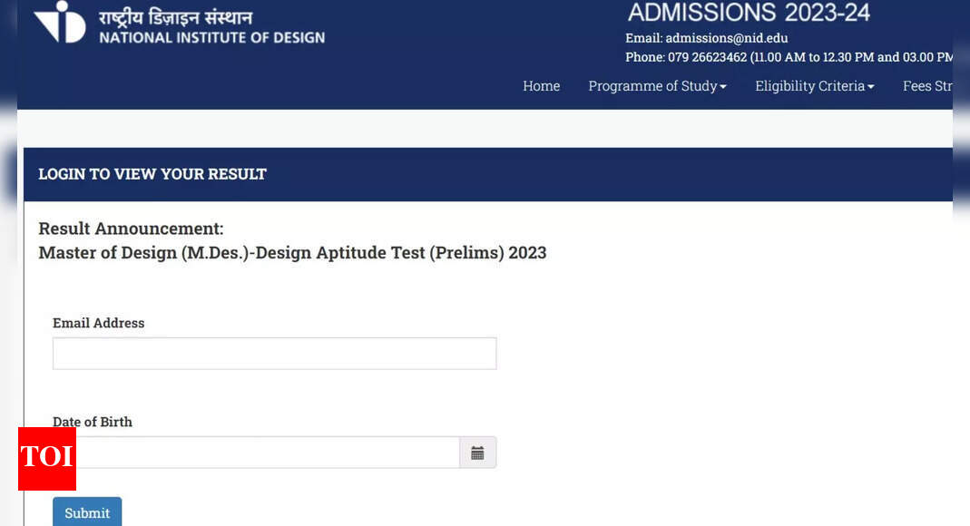 NID DAT Result 2023 released on admissions.nid.edu, check direct link ...