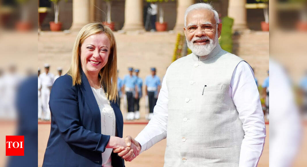 PM Modi holds talks with Italian counterpart Giorgia Meloni | India News - Times of India