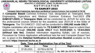 Telangana Eamcet 2023 Application Form Date - Printable Forms Free Online