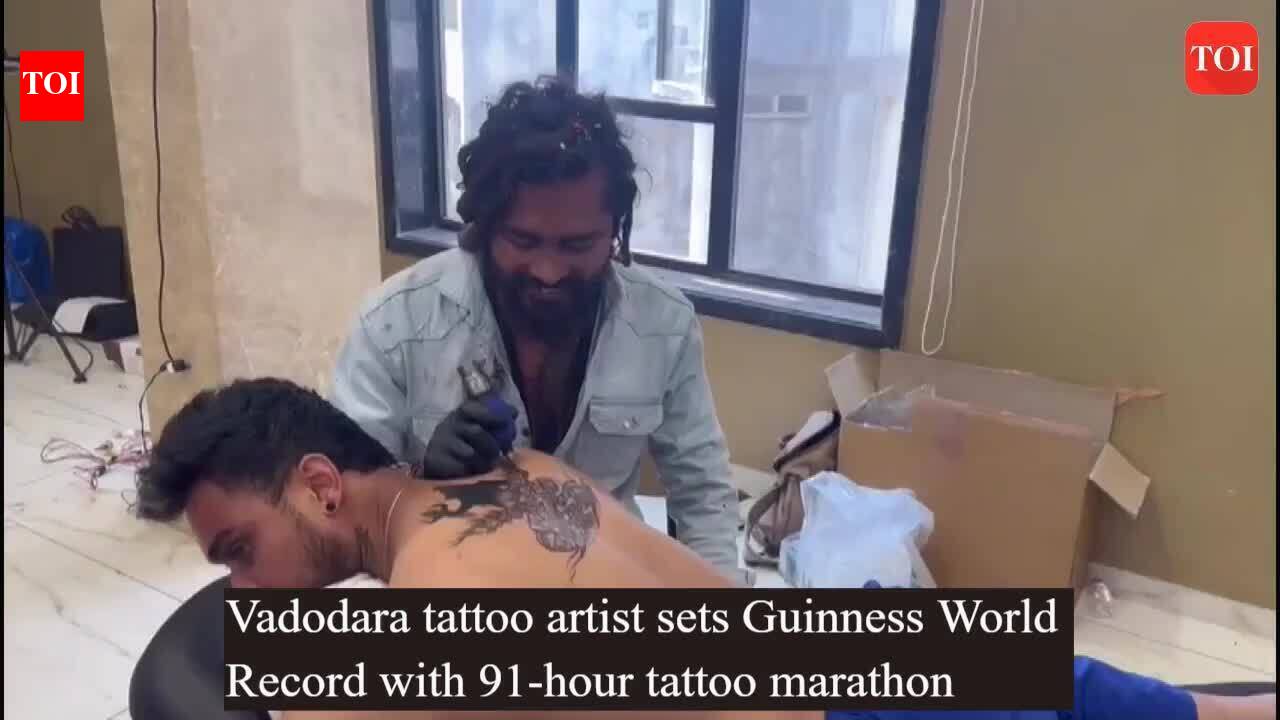 Vadodara tattoo artist sets Guinness World Record with 91-hour tattoo ...