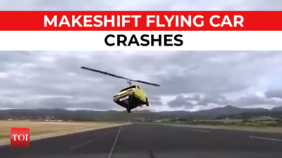 Watch video: Makeshift flying car takes flight before crashing to the ...