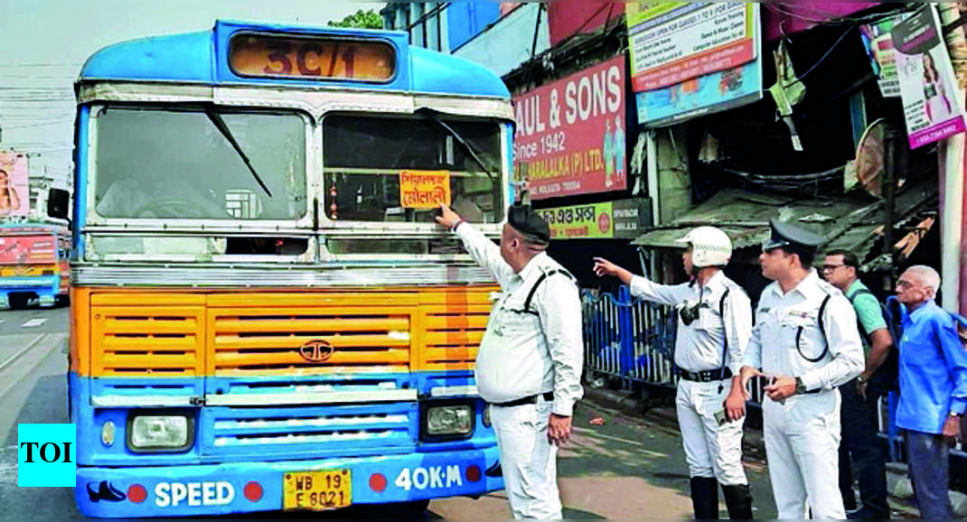 Remove Boards From Left Windscreens Of Buses Kp Kolkata News Times Of India
