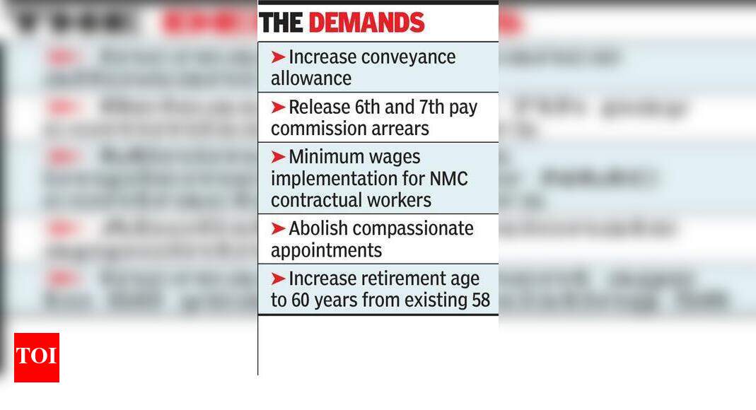 10,000 NMC employees on strike from today | Nagpur News - Times of India