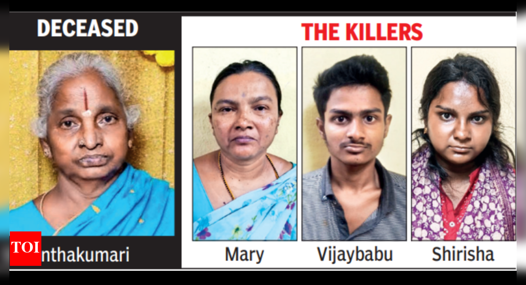 Family of 3 held for murder of aged woman at Taramani | Chennai News ...