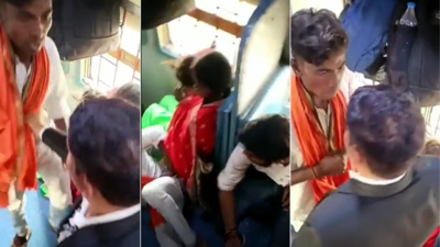 TTE intimidates and shoves passengers onto train floor | Lucknow News - Times of India