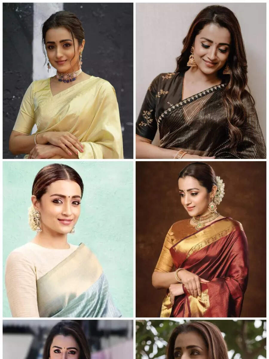 Pretty saree pictures of actress Trisha | Times of India