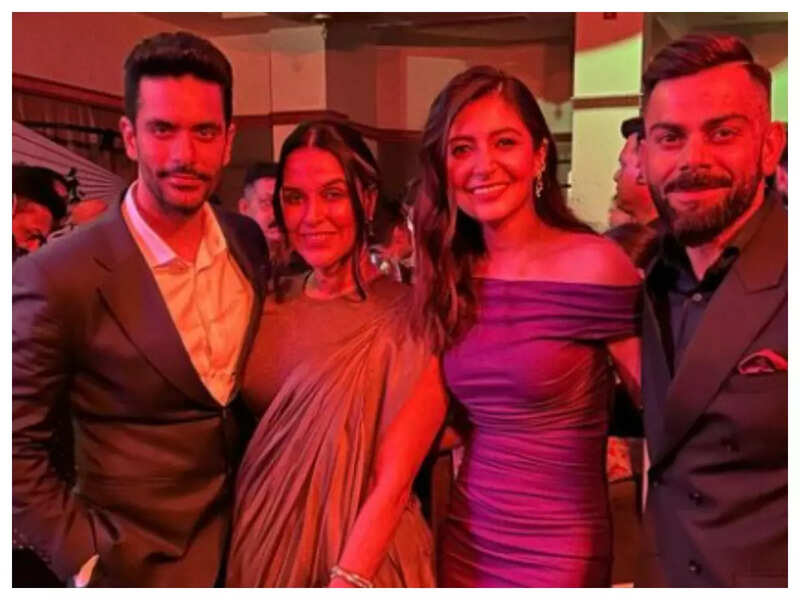 Neha Dhupia-Angad Bedi pose with Virat Kohli-Anushka Sharma, P. T. Usha and others in new pics ...