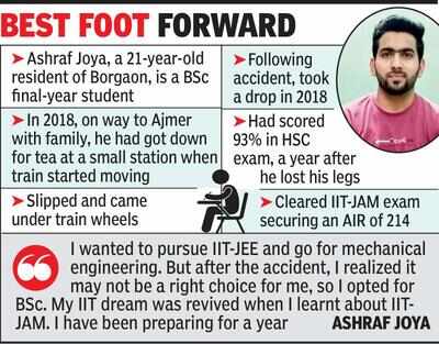 Legs lost in accident, city boy moves on, cracks IIT-JAM | Nagpur News ...