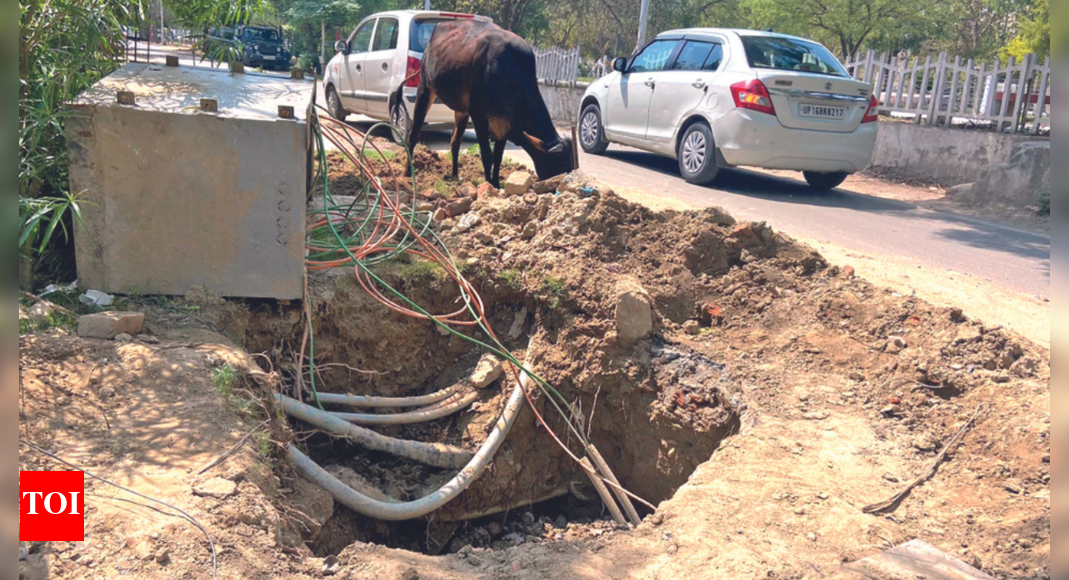 Pit-fall: Dug Up For 4 Days, Pipes & Electric Wires Are Out In Open ...