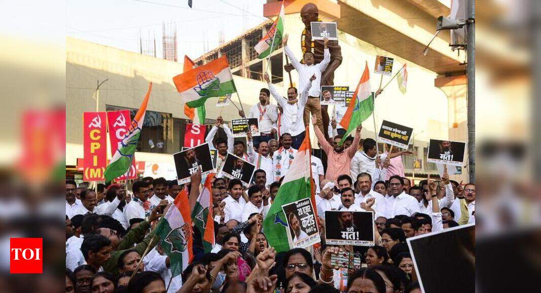 Opposition parties protest against Modi govt on Rahul Gandhi’s ...