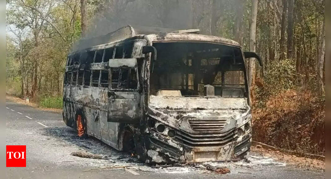 Chhattisgarh: Maoists torch passenger bus in Bastar | Raipur News - The ...