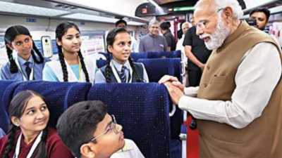 PM Modi interacts with students onboard | Bhopal News - Times of India