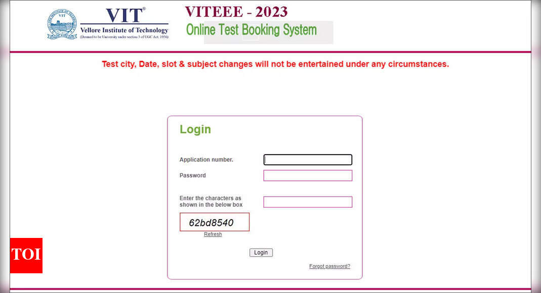 VITEEE 2023 application closes today on vit.ac.in; slot booking begins ...