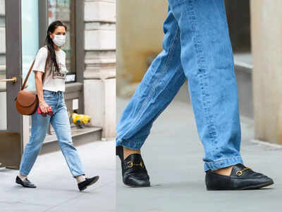 Katie Holmes spotted wearing same black loafers thrice, sparks ...