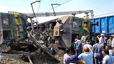 Goods train jumps signal, hits another, kills its driver | India News - Times of India