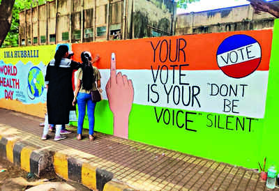 Hubballi: Youth Forum Creates Voter Awareness By Painting Walls ...