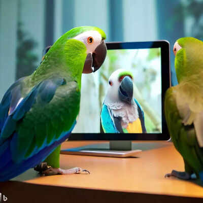 Parrots socialize with their peers through a video-calling system ...