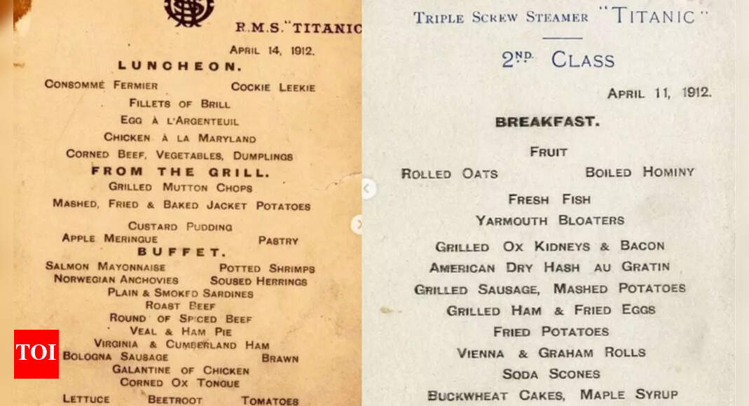 111 year old Titanic’s menu revealed: This is what the 1st, 2nd and 3rd ...