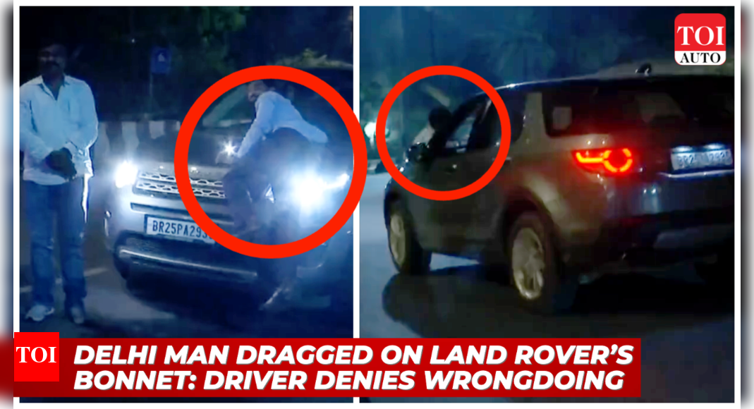 Watch: Delhi man dragged on Land Rover bonnet for 3 kilometres - Times of India