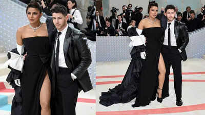 Priyanka Chopra and Nick Jonas twin in black Valentino ensembles for Met Gala 2023 | Hindi Movie ...