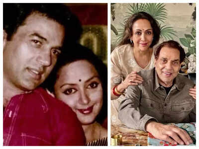Hema Malini shares lovely photos with husband Dharmendra as the couple ...